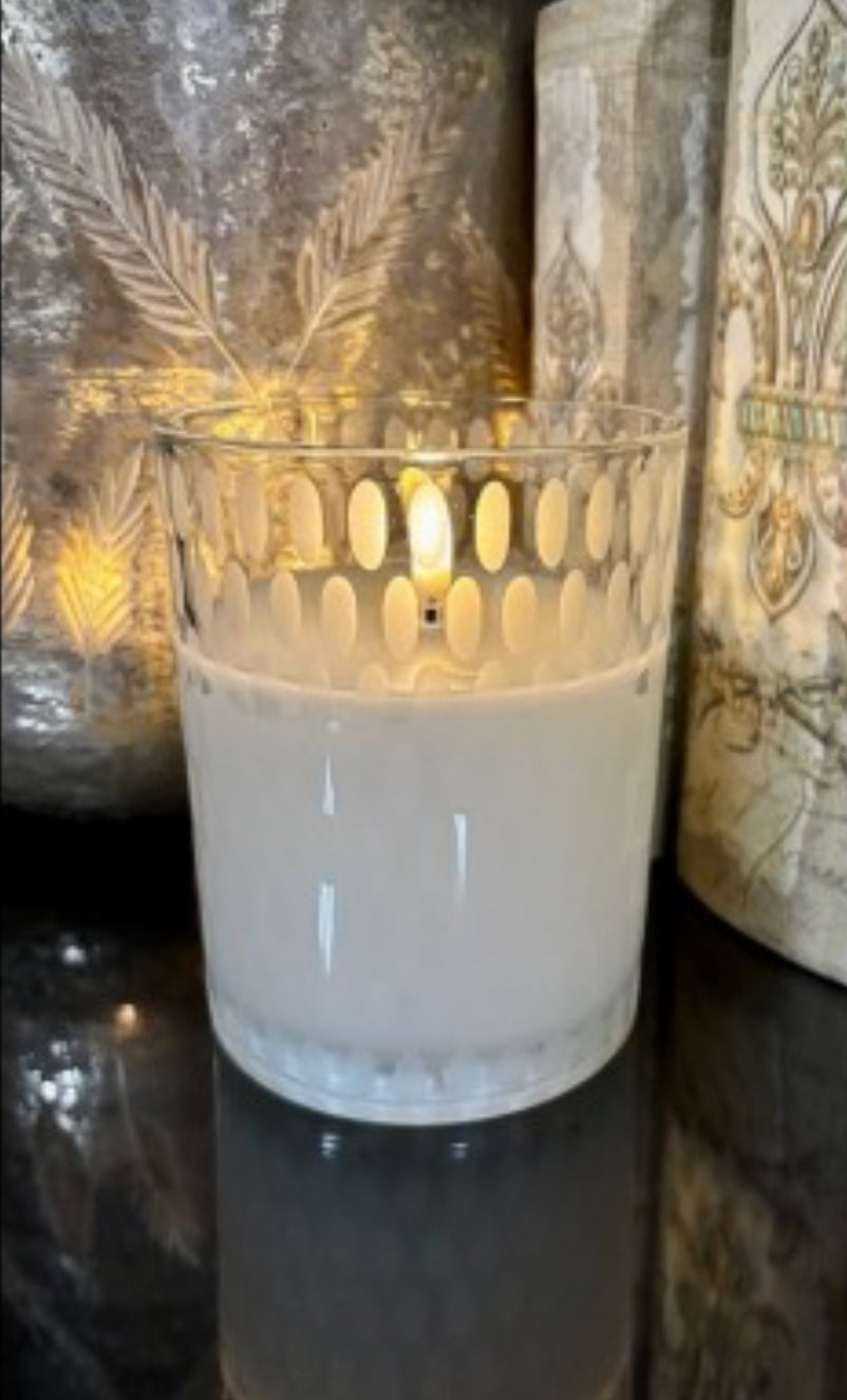 Ivory Etched Electric Candle 4X5 – Studio 77 Gifts & Accessories