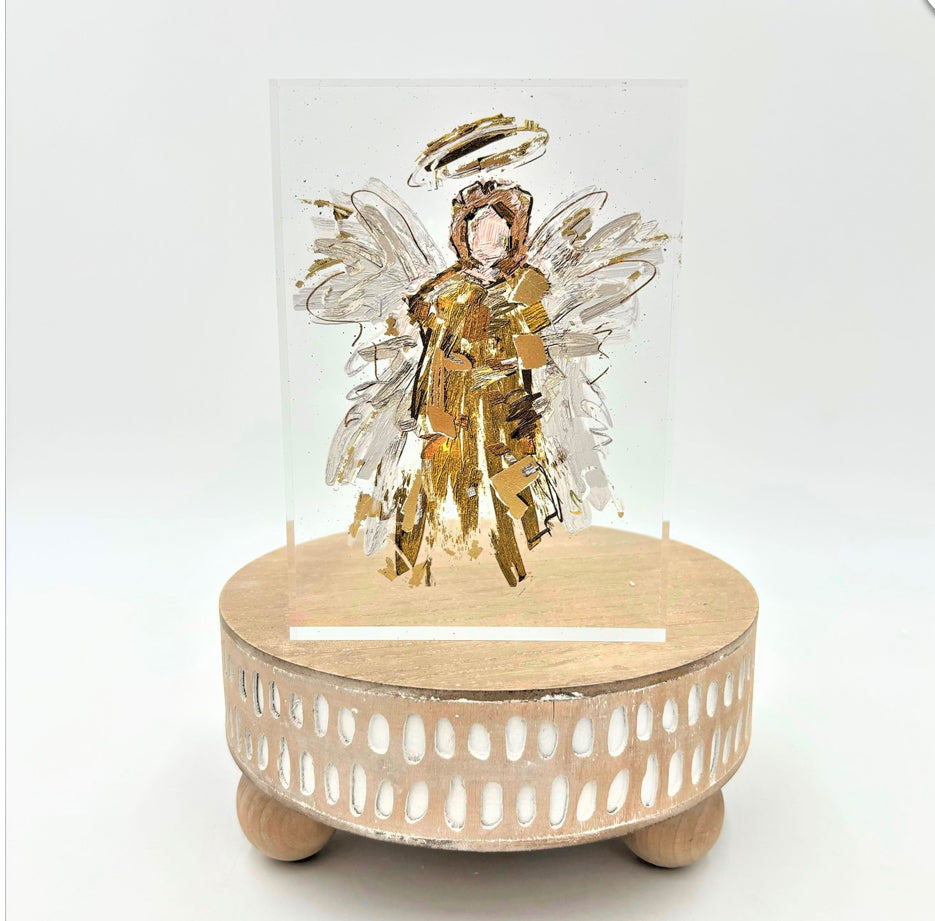 Acrylic Block Angel With Gold Leafing – Studio 77 Gifts & Accessories